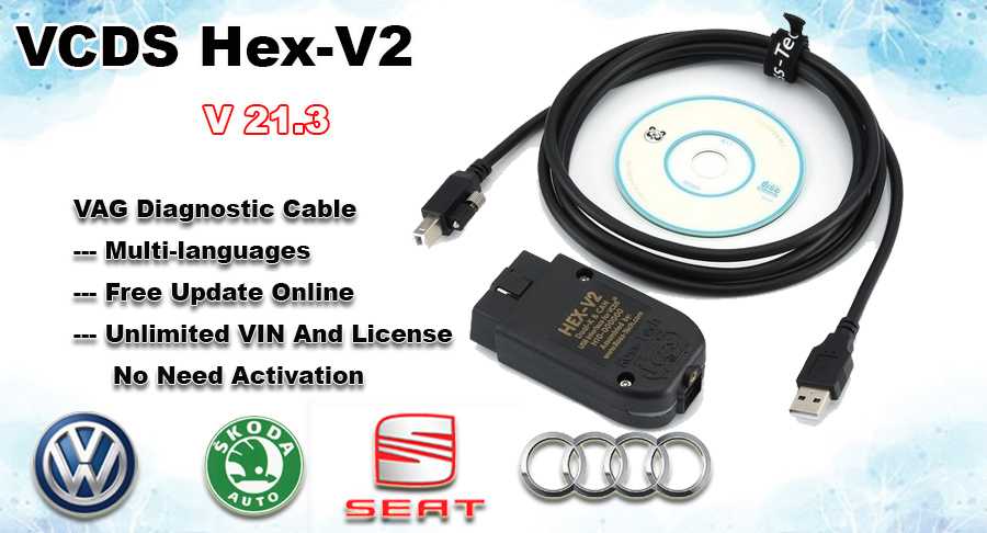 VCDS V2 Unlimited Diagnose Interface VCDS Hex-V2 Enthusiast K + CAN USB ...